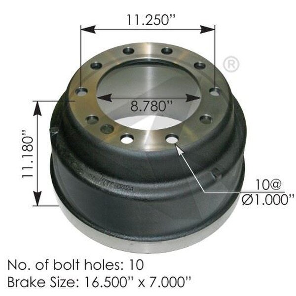 2605073C1 OEM IC Brake Drum | Bus Parts Warehouse