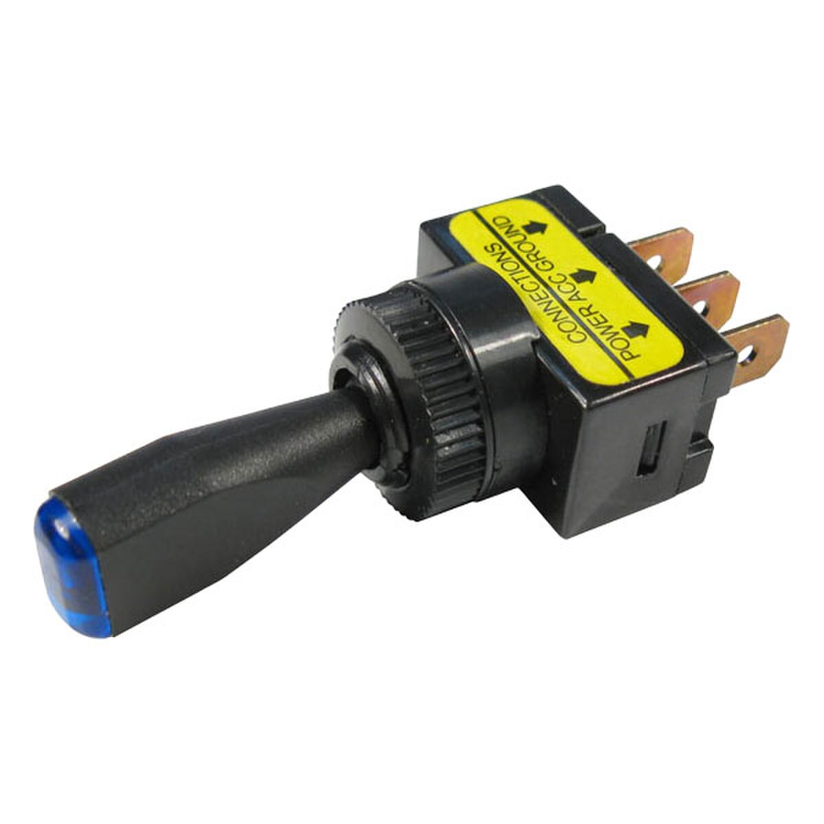 Illuminated Blue LED On-Off Spst Toggle Switch, Blue; Fits 1/2 Inch ...