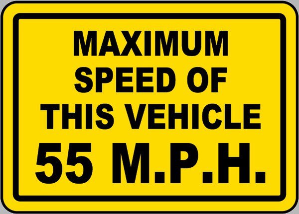 SB252 MAX SPEED DECAL | Bus Parts Warehouse